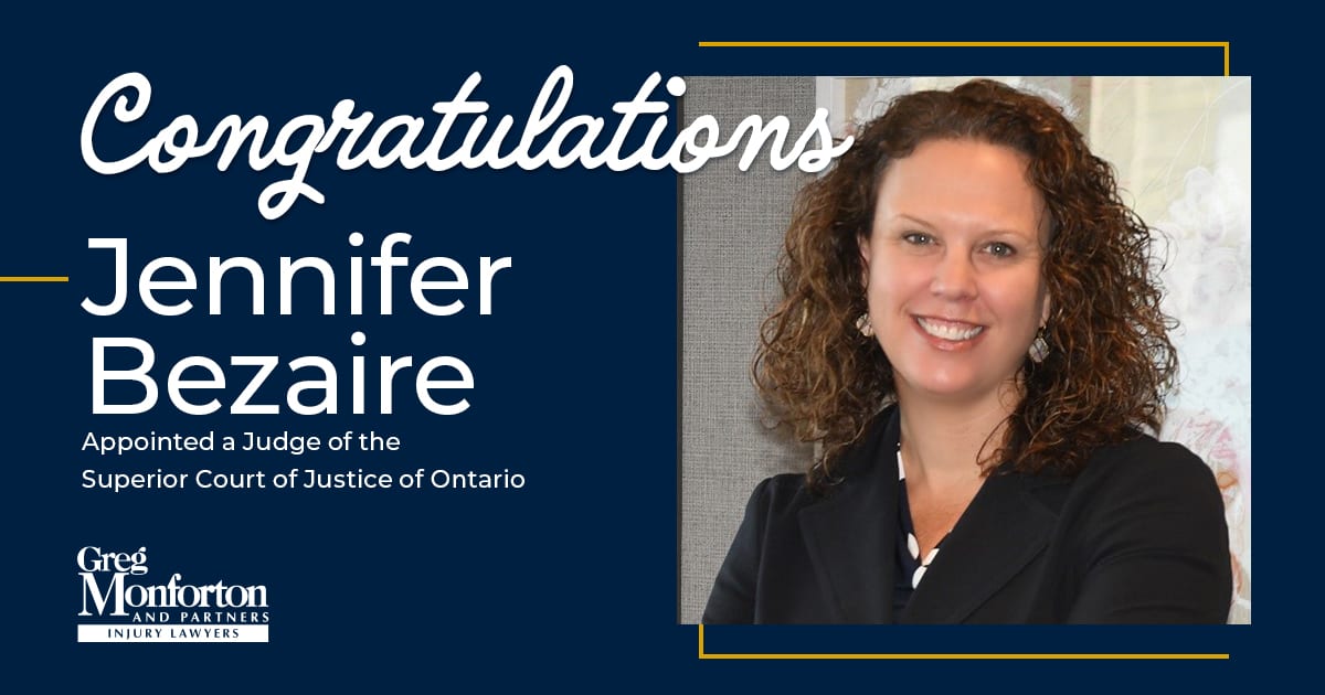 Jennifer Bezaire Appointed Judge of Superior Court of Justice