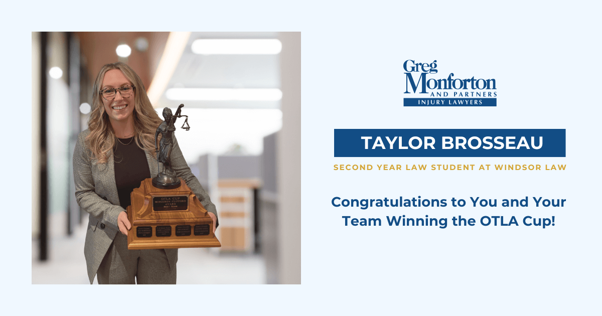 Windsor Law Student Wins OTLA Cup | Greg Monforton & Partners