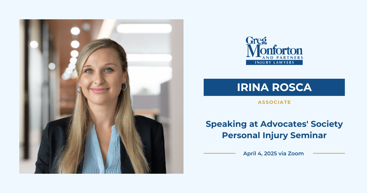 Irina Rosca at The Advocates' Society | Greg Monforton & Partners